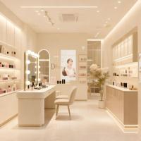 China Custom  Makeup Display Showcase POP Cosmetic Display Cabinet Shopping Malls for sale