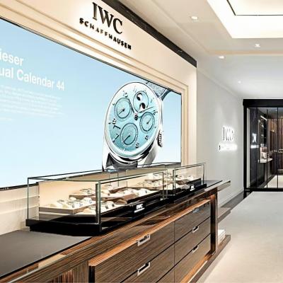 China Custom Made Watch Display Showcase LED Illuminated Wooden Watch Counter for Boutique Store for sale