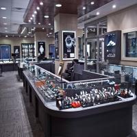 China Factory Wholesale Watch Display Showcase Wood & Glass Watch Counter with LED Lighting System for sale