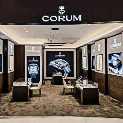 China BX  Factory Customized Wooden Watch Display Counter Luxury Retail Watch Showcase with LED Lighting for sale