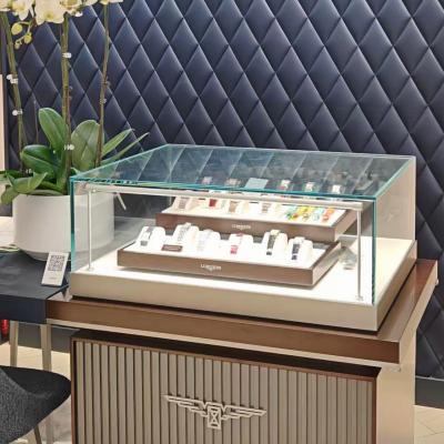 China Wood Glass Watch Showcase Display Watch Counter Standing Display Case for sale
