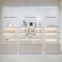 China Professional Perfume Skincare Store Display Furniture Cosmetic Cabinets Stainless Steel Tempered Glass Eco-Friendly Heavy Duty for sale