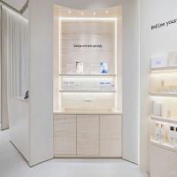 China Professional Perfume Skincare Store Display Furniture Cosmetic Cabinets Stainless Steel Tempered Glass Eco-Friendly Heavy Duty for sale