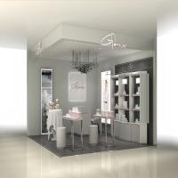 China Professional Perfume Skincare Store Display Furniture Cosmetic Cabinets Stainless Steel Tempered Glass Eco-Friendly Heavy Duty for sale