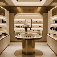 China Custom Eco-Friendly Heavy Duty Perfume & Skincare Display Furniture LED Lighting Free 3D Design for Professional Retail Interior for sale
