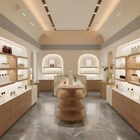 China Custom Eco-Friendly Heavy Duty Perfume & Skincare Display Furniture LED Lighting Free 3D Design for Professional Retail Interior for sale