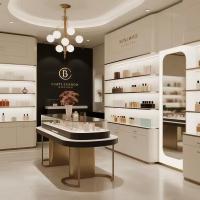 China Custom Eco-Friendly Heavy Duty Perfume & Skincare Display Furniture LED Lighting Free 3D Design for Professional Retail Interior for sale
