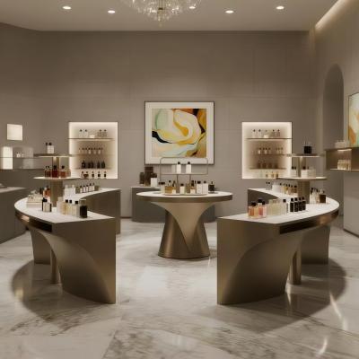 China Retail Perfume Skincare Store Display Cabinets LED Eco-Friendly Heavy Duty Bespoke Cosmetic Shop Furniture for Interior Layout for sale