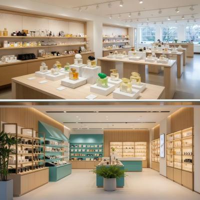 China Luxury Boutique Perfume Skincare Display Fixtures LED Eco-Friendly Heavy Duty Furniture for Custom Cosmetic Store Decoration for sale