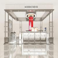 China Creative Perfume and Skincare Store Fixtures with Wooden Cosmetic Shop Display Cabinets for Retail Design for sale