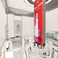 China Creative Perfume and Skincare Store Fixtures with Wooden Cosmetic Shop Display Cabinets for Retail Design for sale
