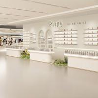 China wall   Standing Perfume Display Cabinet Glass Showcase for sale