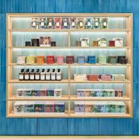 China Commercial Perfume Display Cabinet Glass Showcase for Cosmetic Boutique Mall for sale