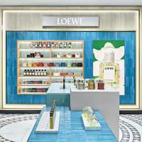 China Commercial Perfume Display Cabinet Glass Showcase for Cosmetic Boutique Mall for sale