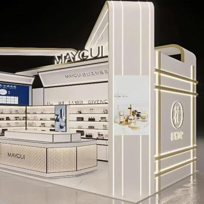 China Modern Luxury Perfume Display Cabinet Glass Showcase for Retail Cosmetic Store for sale