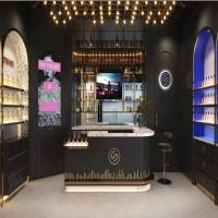 China Modern Cosmetic Shop Furniture Perfume Display Cabinet Glass Showcase for sale