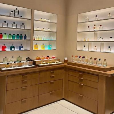 China Perfume Store Display Cabinet Glass Showcase With Lock For Cosmetic Shop for sale