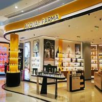 China Designer Glass Showcase for Perfume Boutique Store With Storage Drawers for sale