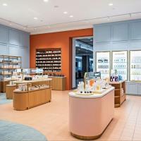 China Designer Glass Showcase for Perfume Boutique Store With Storage Drawers for sale