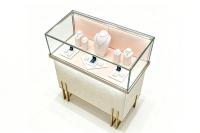 China Illuminated Interior Luxury Jewelry Display Cases Gold Counter Display For Jewelry for sale