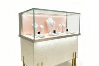 China Illuminated Interior Luxury Jewelry Display Cases Gold Counter Display For Jewelry for sale