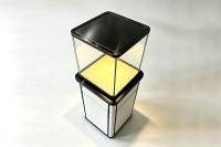 China Freestanding Vertical Jewellery Showcase with Four-Sided High Transparent Tempered Glass and Hidden Storage Cabinet for sale