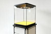 China Freestanding Vertical Jewellery Showcase with Four-Sided High Transparent Tempered Glass and Hidden Storage Cabinet for sale
