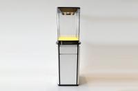 China Freestanding Vertical Jewellery Showcase with Four-Sided High Transparent Tempered Glass and Hidden Storage Cabinet for sale