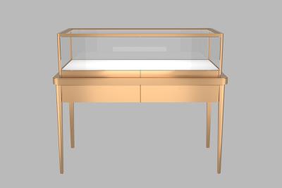 China Lightweight Freestanding Jewelry Showcase Display Gold Dustproof Countertop Cases for sale