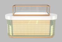China Freestanding Counter Top Jewelry Display Pastel Grid Glass Ambient Light Rounded for sale