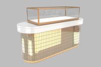 China Freestanding Counter Top Jewelry Display Pastel Grid Glass Ambient Light Rounded for sale