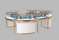 China Circular Jewelry Counter Rose Gold Commercial Jewelry Stands ISO for sale