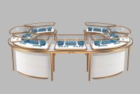 China Circular Jewelry Counter Rose Gold Commercial Jewelry Stands ISO for sale