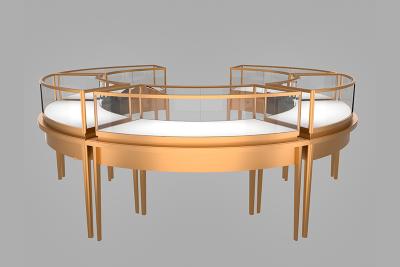 China Modular Jewellery Display Counter Showcase 360 Viewing Dustproof Glass for sale