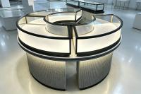 China Textured Stone Base Counter Jewellery Shop C Shaped Open Ring Display Retail for sale