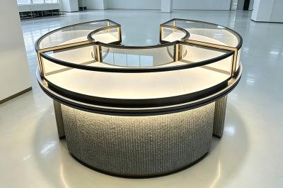 China Textured Stone Base Counter Jewellery Shop C Shaped Open Ring Display Retail for sale