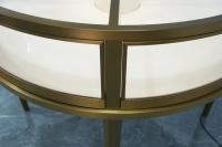China Round Pull Out Jewelry Counter Side Door Portable Jewelry Display 360 Deg Transparent for sale