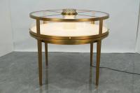 China Round Pull Out Jewelry Counter Side Door Portable Jewelry Display 360 Deg Transparent for sale