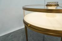 China Round Pull Out Jewelry Counter Side Door Portable Jewelry Display 360 Deg Transparent for sale