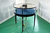 China Matte Black Counter Jewellery Blue Ambient Light Black Jewelry Display Stands for sale