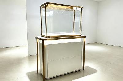 China Tall Vertical Jewelry Display Cabinet Gold Storage Base Countertop Jewelry Display for sale
