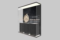 China Wall Recessed Mens Watch Display Case Poster Backboard 360° Panoramic Cabinet for sale