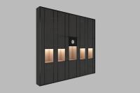 China Matte Black Wall Display Cases Modular Logo Customized Watch Recessed Backlit Niches for sale