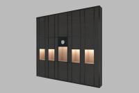 China Matte Black Wall Display Cases Modular Logo Customized Watch Recessed Backlit Niches for sale