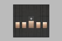 China Matte Black Wall Display Cases Modular Logo Customized Watch Recessed Backlit Niches for sale