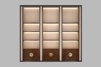 China Metal Frame Hall Wall Showcase Luxury Bag Display Cabinet Full Wall Set for sale