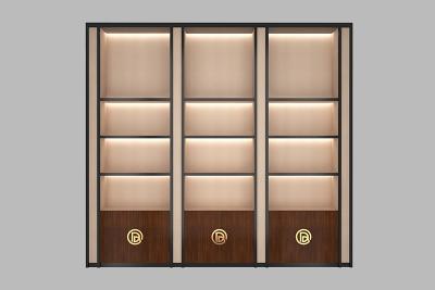 China Metal Frame Hall Wall Showcase Luxury Bag Display Cabinet Full Wall Set for sale