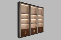 China Metal Frame Hall Wall Showcase Luxury Bag Display Cabinet Full Wall Set for sale