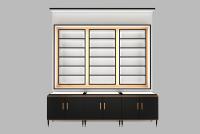 China Built In Retail Wall Display Cases Backlight Full Wall Glass Display Dual Layer for sale