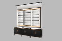 China Built In Retail Wall Display Cases Backlight Full Wall Glass Display Dual Layer for sale